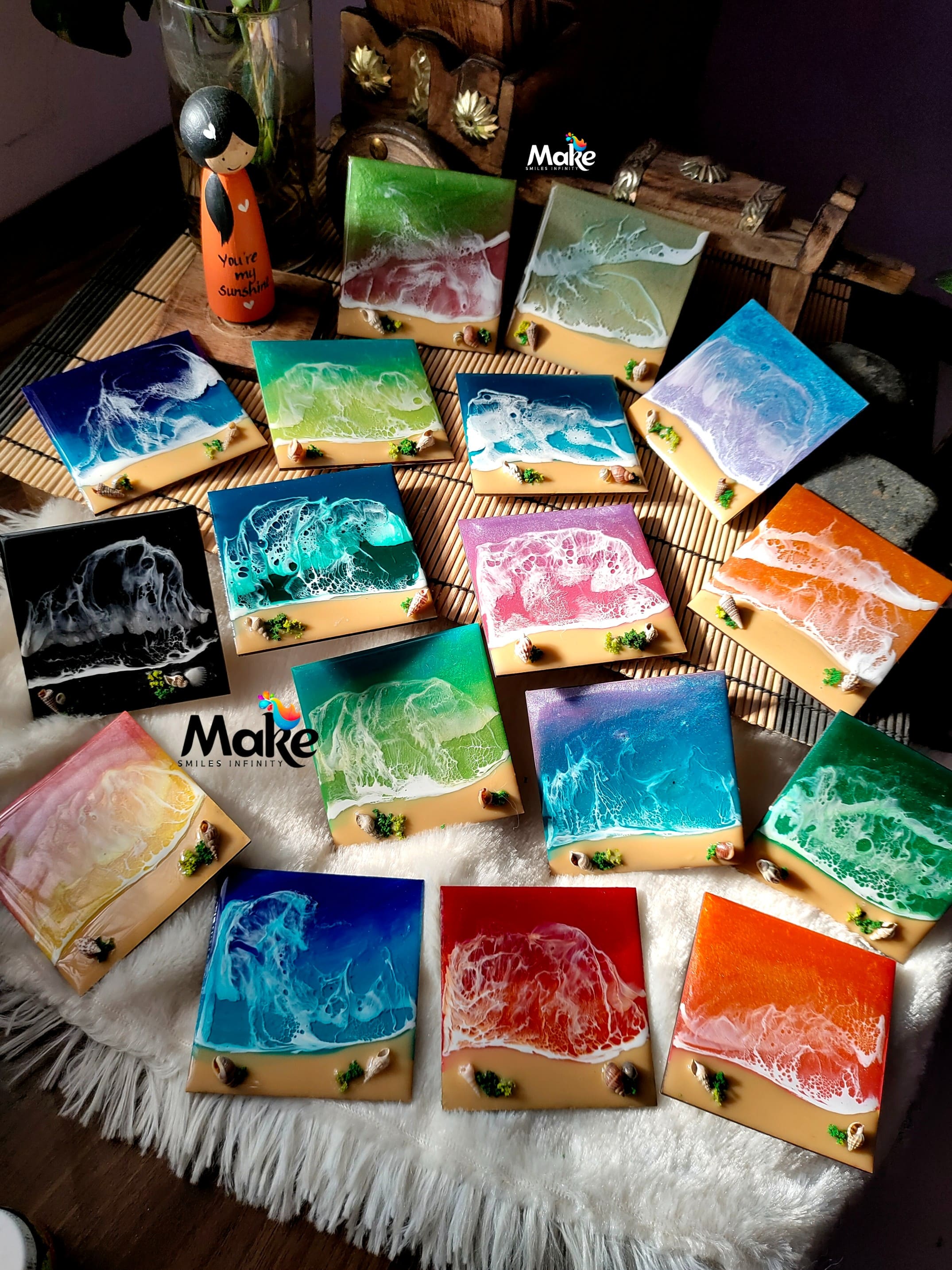 Handcrafted Beach-Themed Resin Fridge Magnets | Coastal Charm
